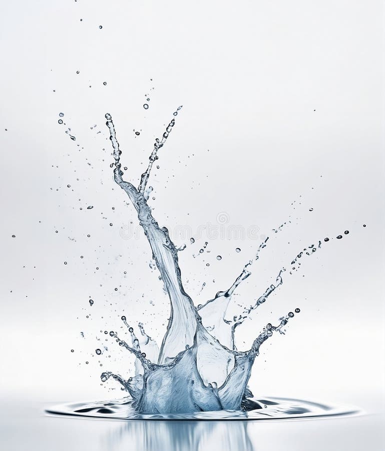 Splash of Water Isolated on a White Background. 3d Rendering Stock ...