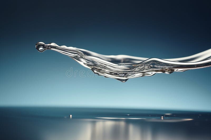 Splash of Water, Levitation on Blue Background. Copy Space Stock ...