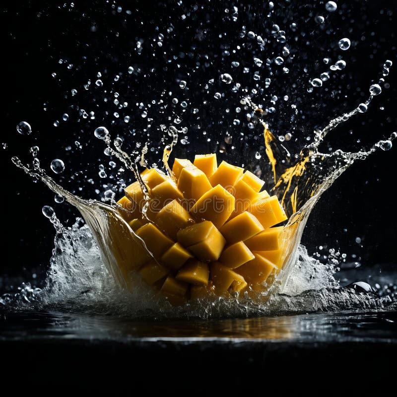 Splash Water Mango Interacting with a Turbulent Splash Droplets ...