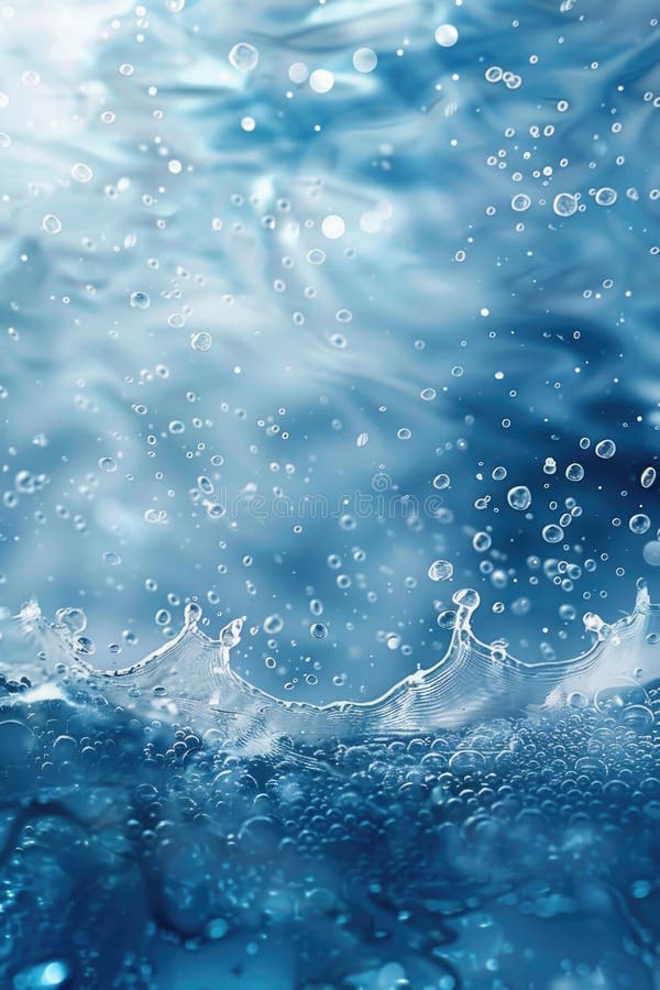 A Splash of Water with Many Small Bubbles Stock Illustration ...