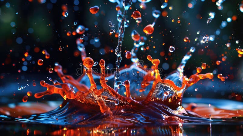 Splash of Water on a Multi-colored Background. Selective Focus Stock ...