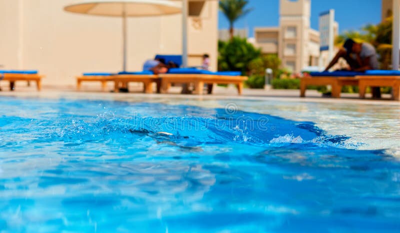 Splash of Water in the Pool at Sunny Day Stock Image - Image of aqua ...