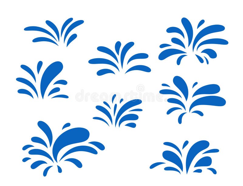 Splash Water Silhouette, Rain Cartoon Style, Vector Style. Stock ...