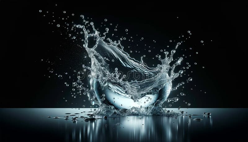Splash of Water with Splashes and Droplets Stock Illustration ...
