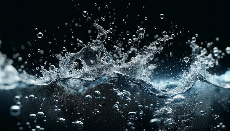 Splash of Water with Splashes and Droplets Stock Illustration ...