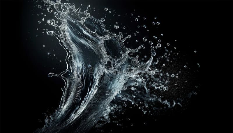 Splash of Water with Splashes and Droplets Stock Illustration ...