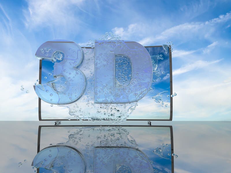 Splash of Water from the TV Screen on a Background of a Sunset ...