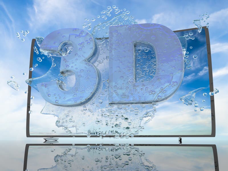 Splash of Water from the TV Screen on a Background of a Sunset ...