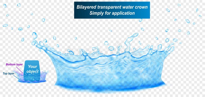 Splash of Water of Two Layers Stock Vector - Illustration of isolated ...