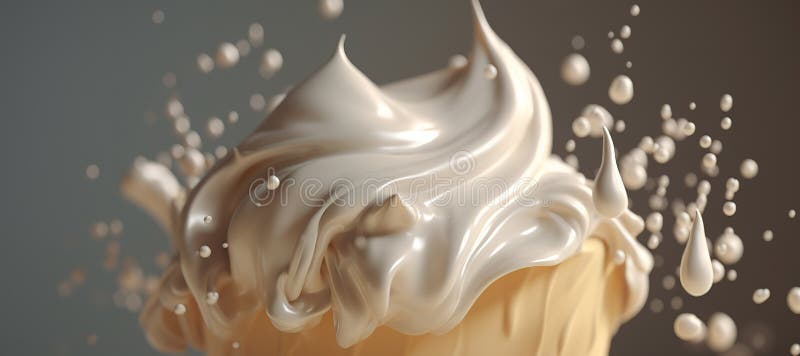 Splash Wave of Vanilla Chocolate Milk Ice Cream Background Stock ...