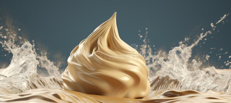 Splash Wave of Vanilla Chocolate Milk Ice Cream Background Stock ...