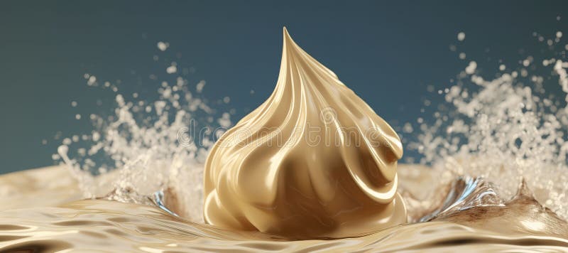 Splash Wave of Vanilla Chocolate Milk Ice Cream Background Stock ...