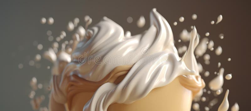Splash Wave of Vanilla Chocolate Milk Ice Cream Background Stock ...