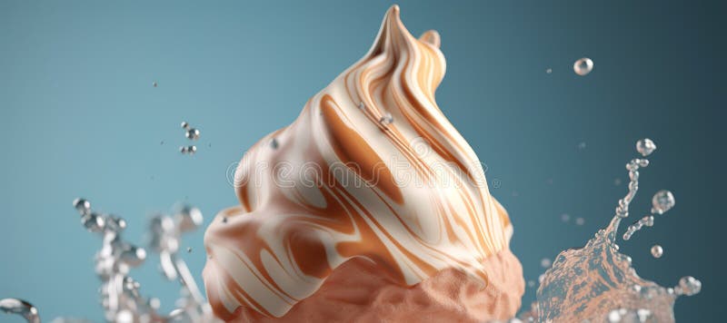 Splash Wave of Vanilla Chocolate Milk Ice Cream Background Stock ...