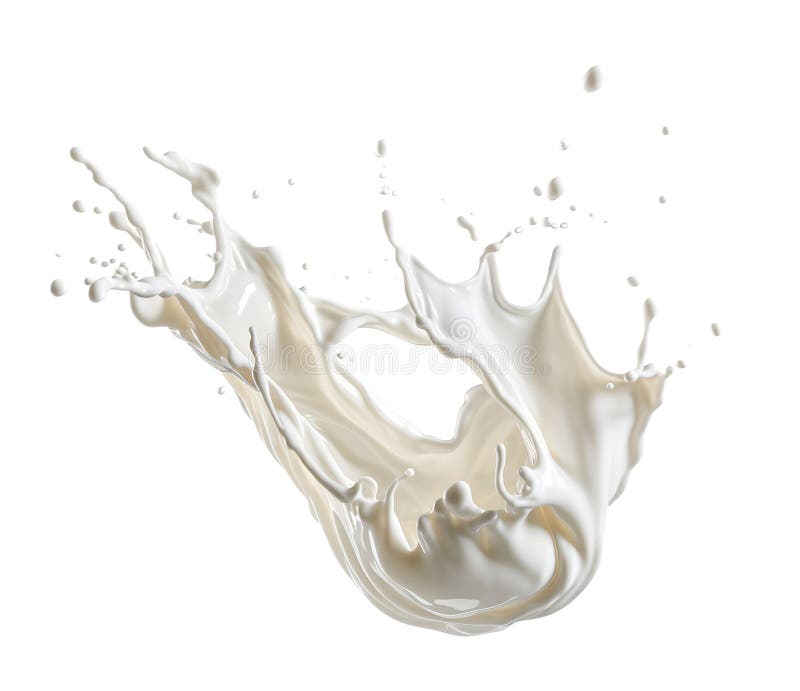 Splash of White Cream or Milk Isolated on White Background. Stock Photo ...