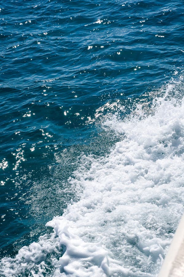 Splash of White Foam in the Water Created by Movement of a Boat in the ...