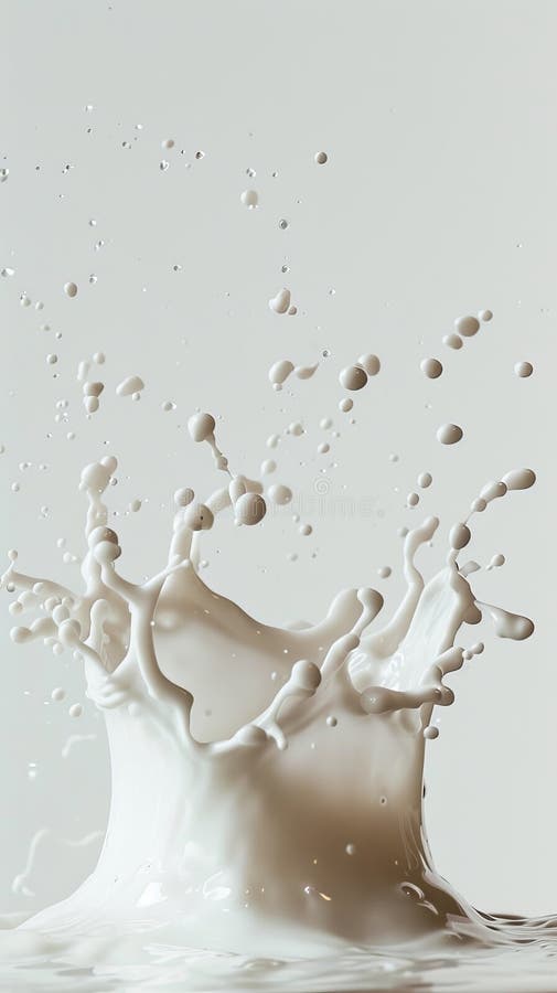 Splash of White Liquid on Light Background, Studio Shot. Abstract Fluid ...