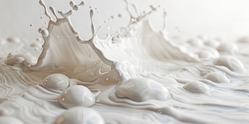 A Splash of White Milk is Splashed Across the Screen Stock Photo ...