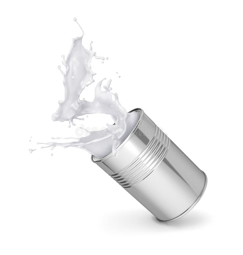 Splash of White Paint in a Can Stock Image - Image of open, closeup ...