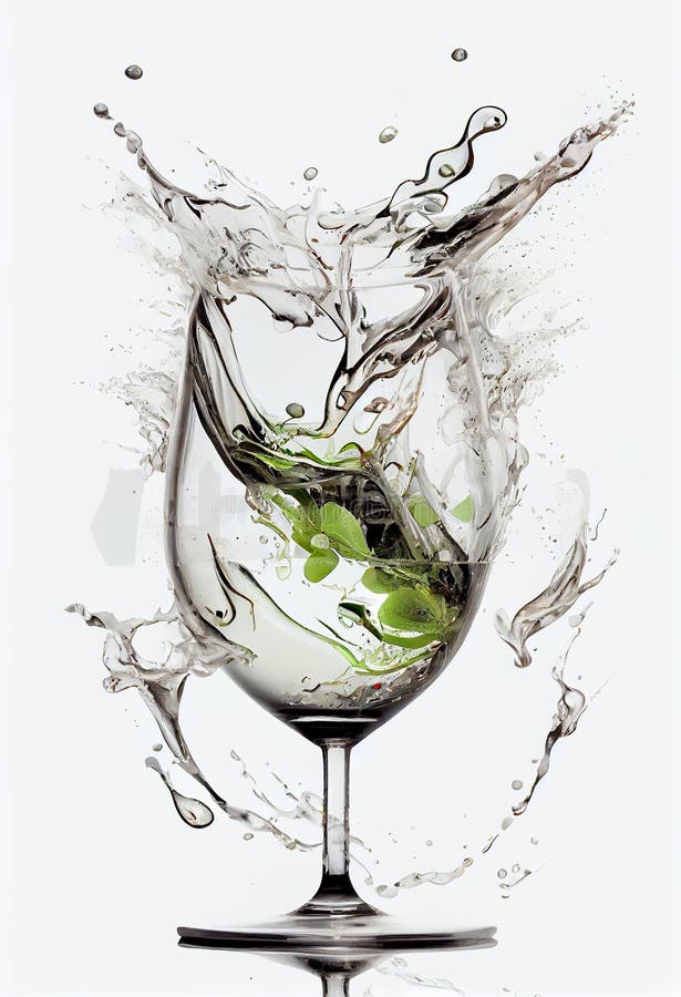 Splash of Wine in Glass on a White Background Made with Generative AI ...