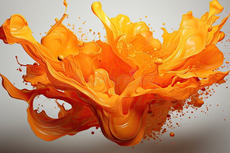 Splash of Yellow Liquid on Light Background. Stock Illustration ...