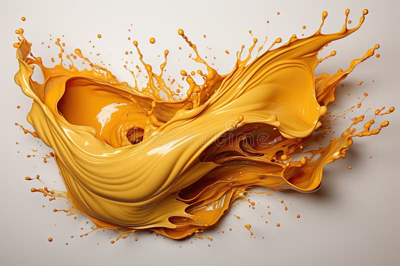 Splash of Yellow Liquid on Light Background. Stock Illustration ...