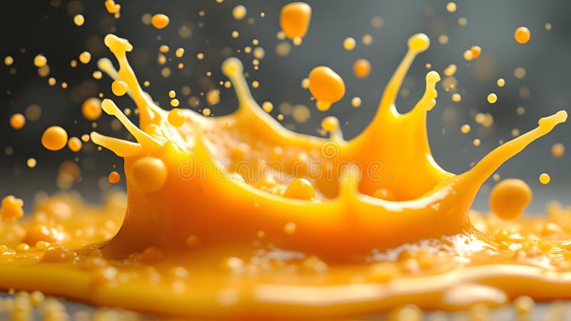 Splash of Yellow Milk on a Black Background. 3d Rendering Stock ...