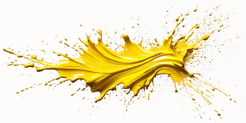Yellow Paint Splatter on White Background Stock Illustration ...