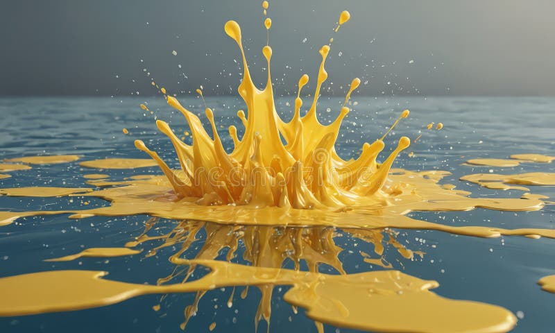 Splash Yellow Paint Creates Dynamic Visual Effect, with the Paint ...