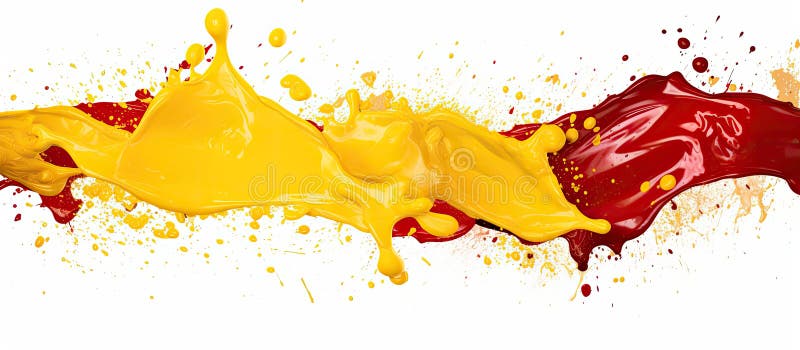 A Splash of Yellow Paint on White Background Stock Image - Image of ...