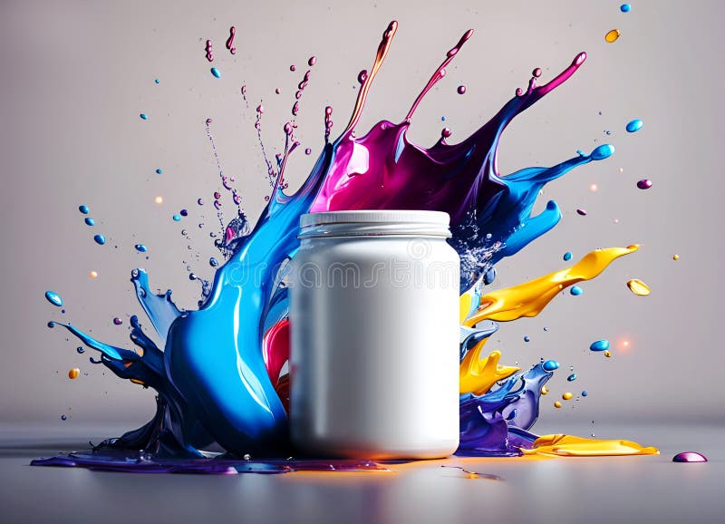 Splashed plastic container stock illustration. Illustration of color ...