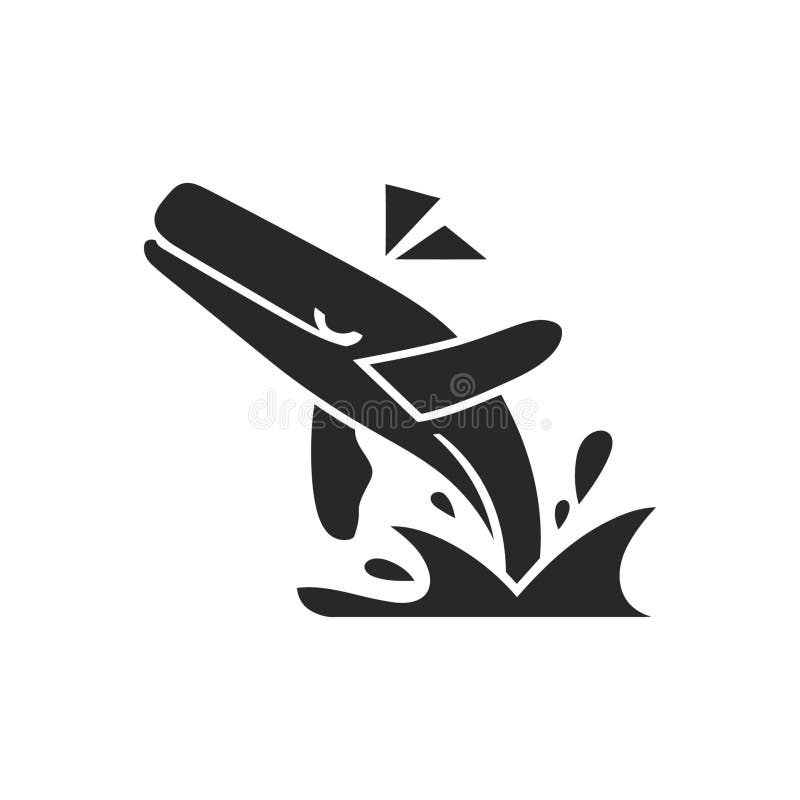 Splashed Whale Icon stock vector. Illustration of vector - 361760022
