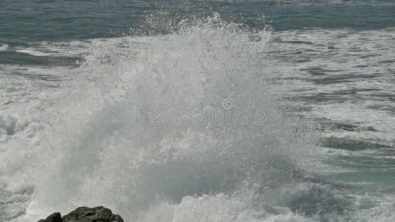 Splashes of Atlantic Ocean Big Waves, Slow Motion Stock Footage - Video ...