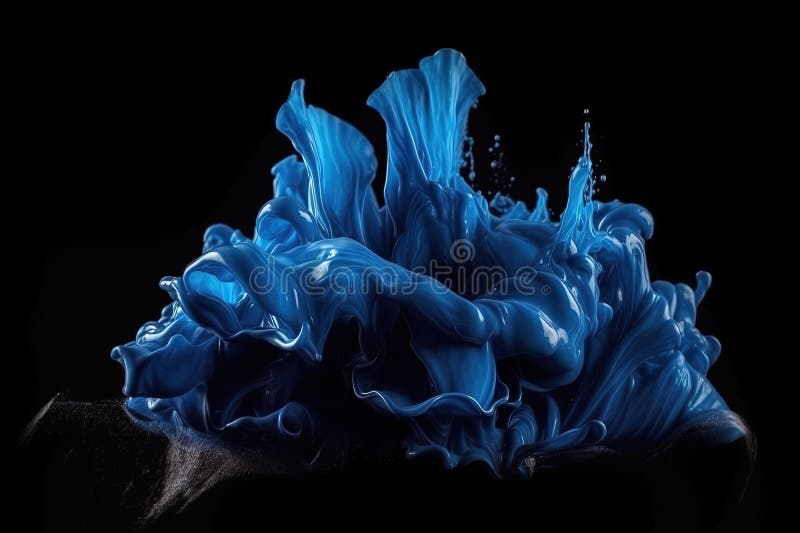 Splashes of Blew Up of Paint in Blue Color Stock Image - Image of ...