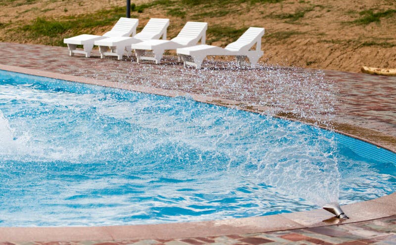 Splashes of Blue Water in the Pool Stock Image - Image of beautiful ...