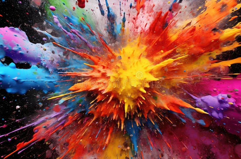 Splashes of Bright Dry Paints Stock Illustration - Illustration of ...