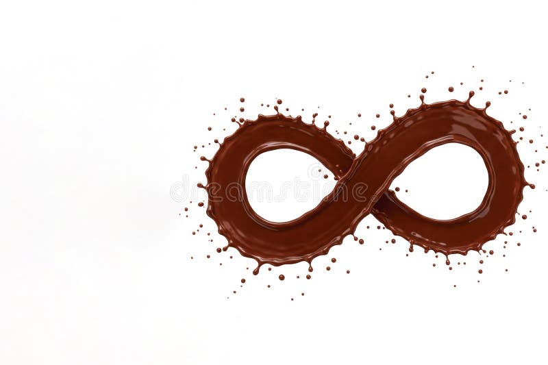 Splashes of Chocolate in the Shape of an Infinity Sign. Space for Text ...