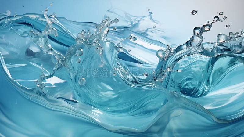 Splashes of Clear Blue Water Stock Illustration - Illustration of drop ...