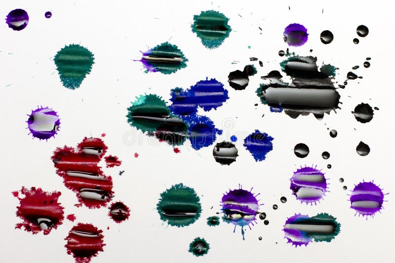 Splashes of colored ink stock illustration. Illustration of colour ...