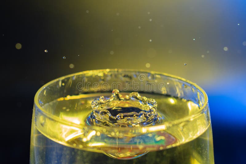 Splashes of Dancing Water Drops. Stock Photo - Image of light, macro ...