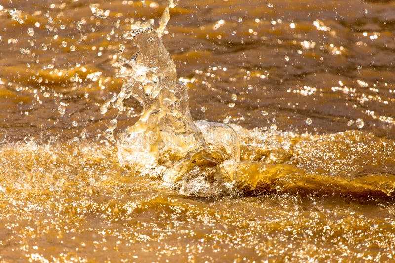 Splashes of Dirty Water on the Surface of the River Stock Photo - Image ...