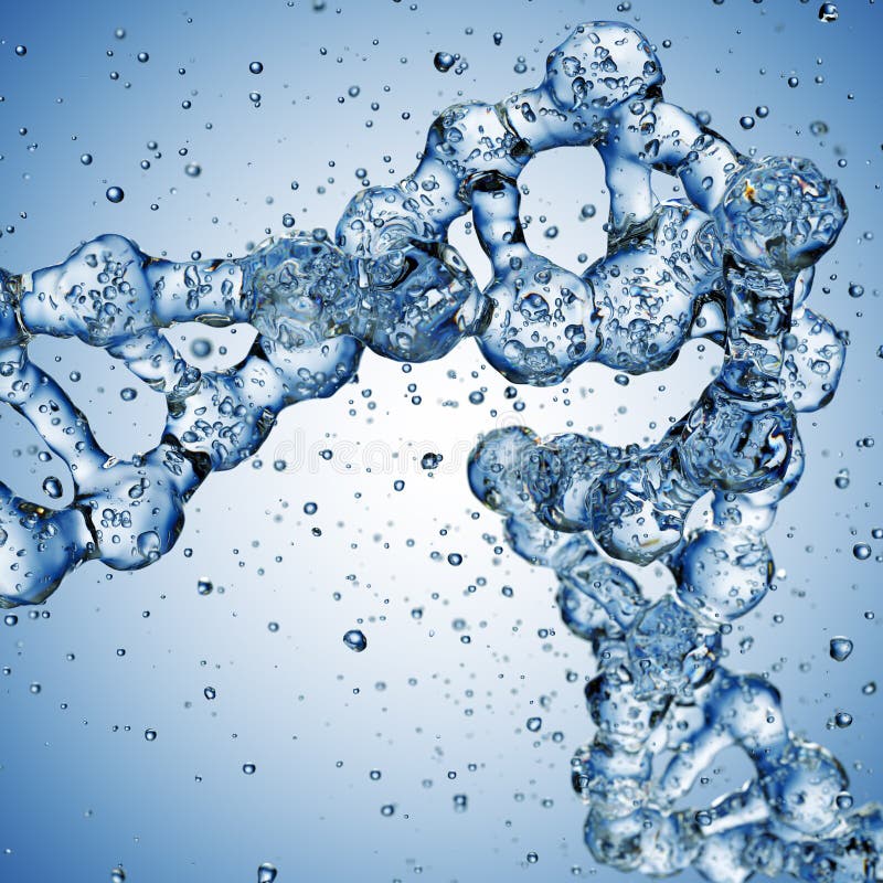 Splashes of Water Shaped of a DNA Molecule. 3d Render Stock ...