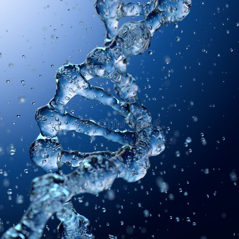 Splashes of Water Shaped of a DNA Molecule. 3d Render Stock ...