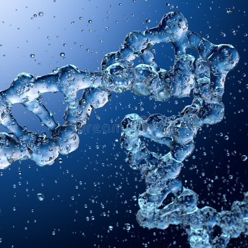 Splashes of Water Shaped of a DNA Molecule. 3d Render Stock ...