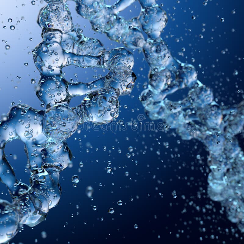 Splashes of Water Shaped of a DNA Molecule. 3d Render Stock ...