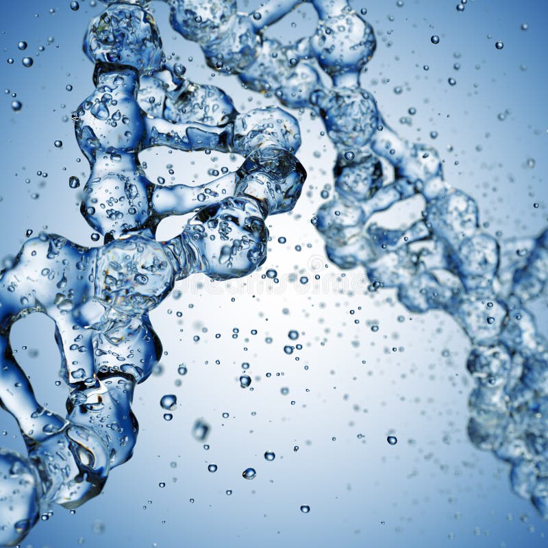 Splashes of Water Shaped of a DNA Molecule. 3d Render Stock ...