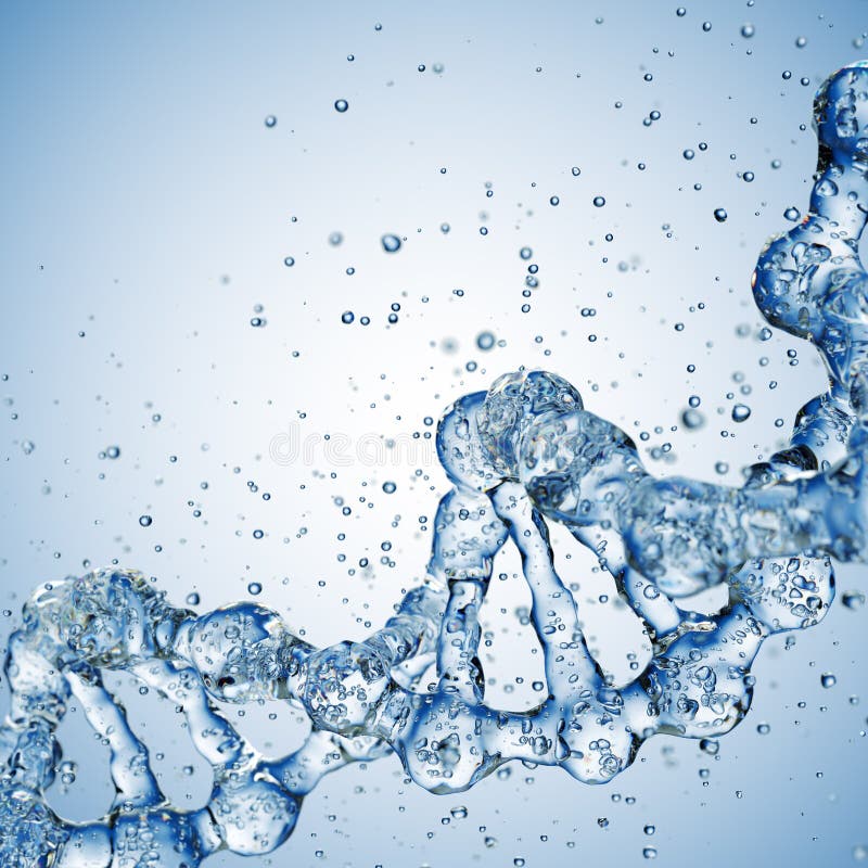 Splashes of Water Shaped of a DNA Molecule. 3d Render Stock ...