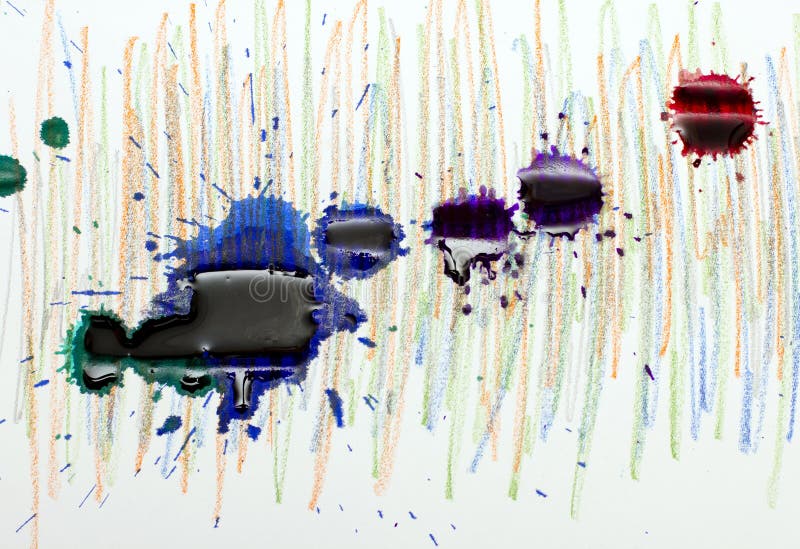 Splashes and Drops of Colored Ink Stock Illustration - Illustration of ...