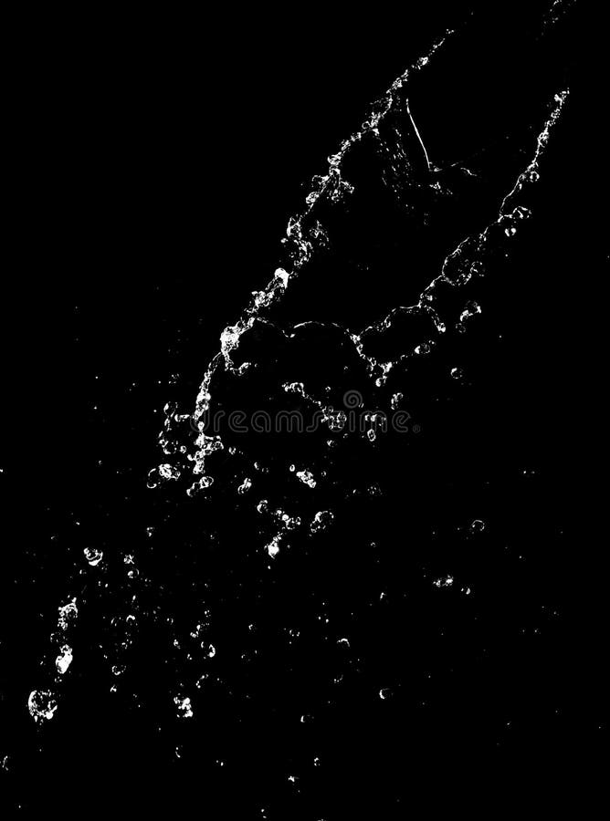 Splashes and Drops of Water are on a Black Background Stock Image ...