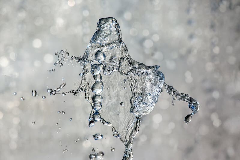 Splashes of Flying Water from the Fountain Stock Image - Image of light ...